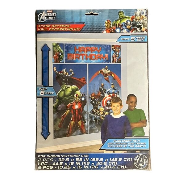 Marvel | Party Supplies | Avengers Assemble Birthday Scene Setting 5 ...